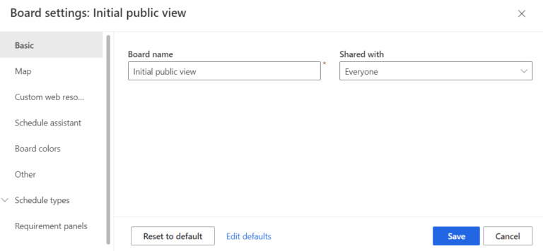 Field Service Schedule Board Advanced Settings | | Beringer Technology ...